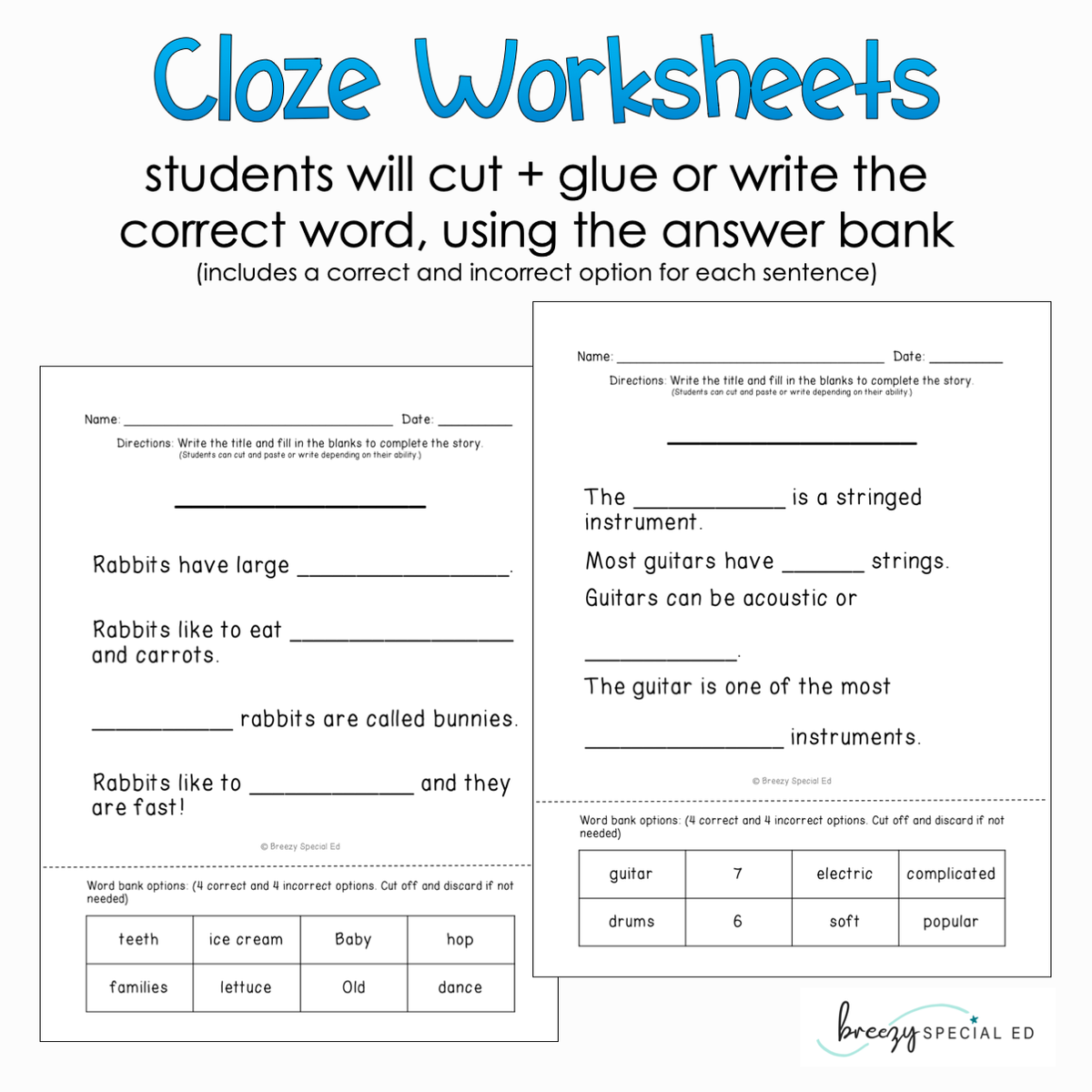 Easy Reading Comprehension BUNDLE for special education – Breezy Special Ed