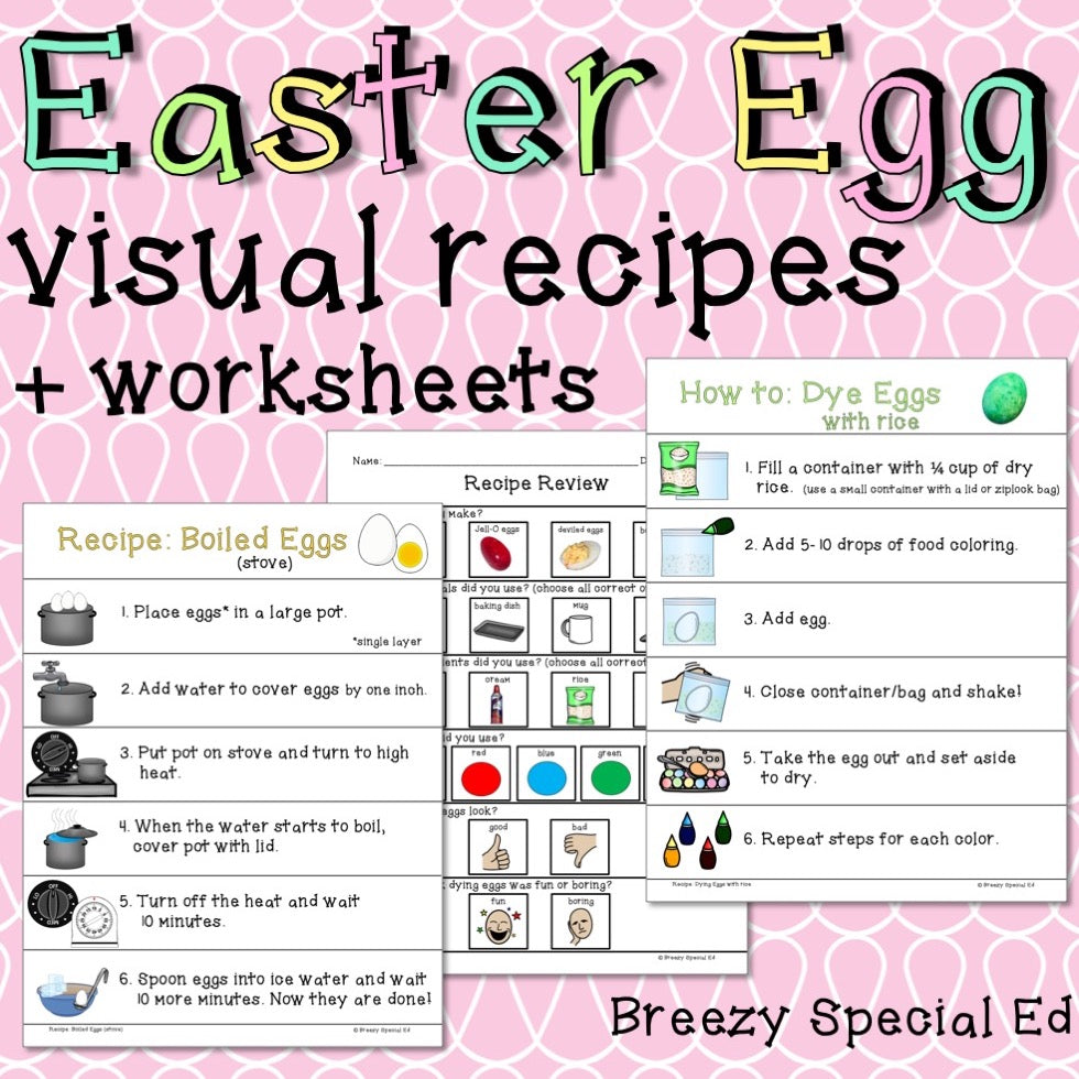 Dying Easter Eggs and MORE Visual Recipes for Special Education ...
