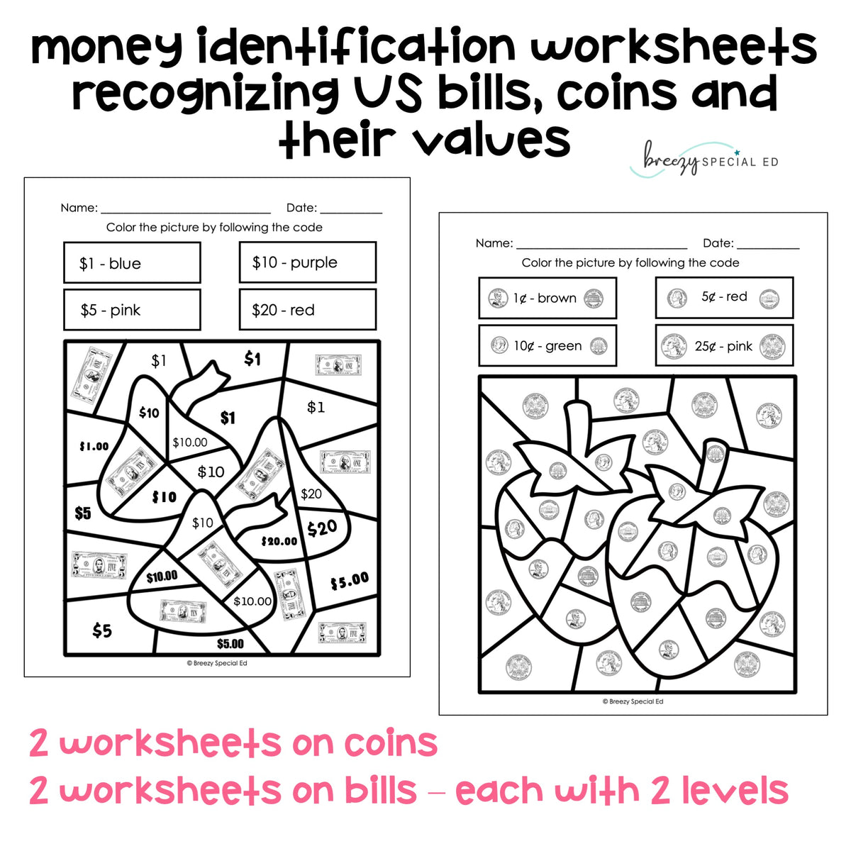 Valentine's Day Money Identification and Next Dollar Up Life Skill Mat ...