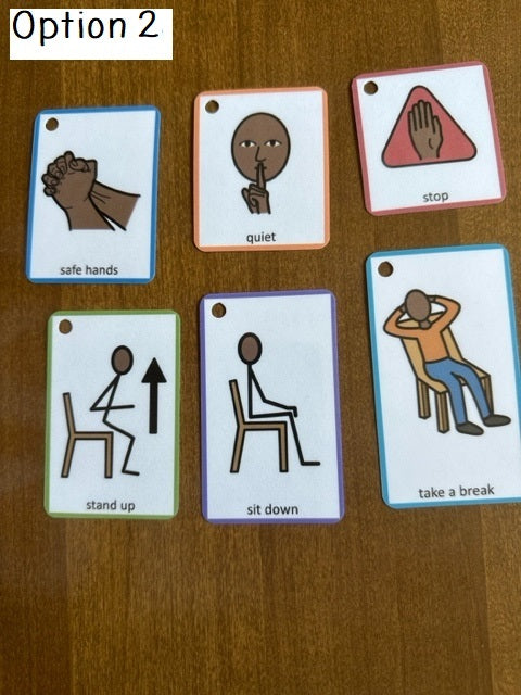 Visual Rules Keychain/Lanyard for Special Education/ personalized opti ...