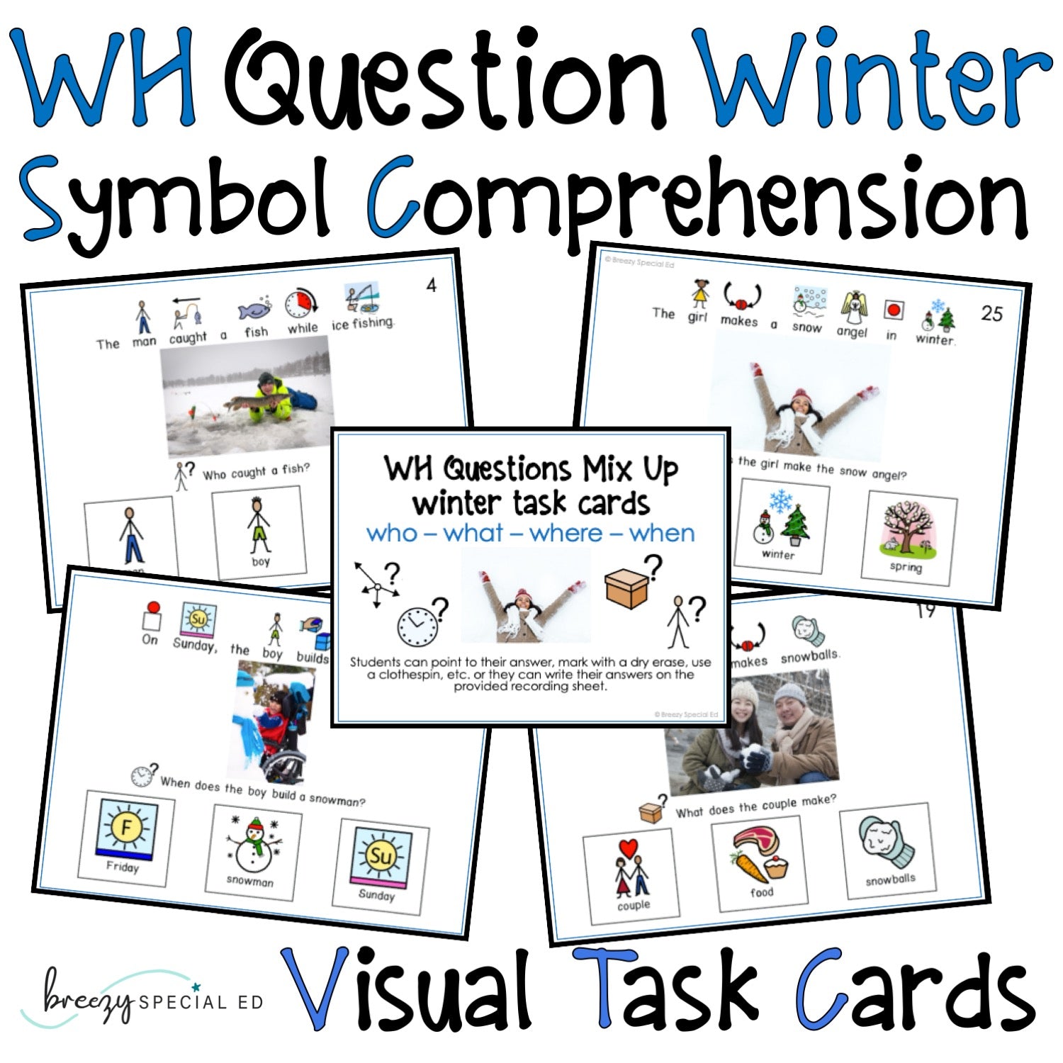 WH Questions Winter task cards for autism and special education ...