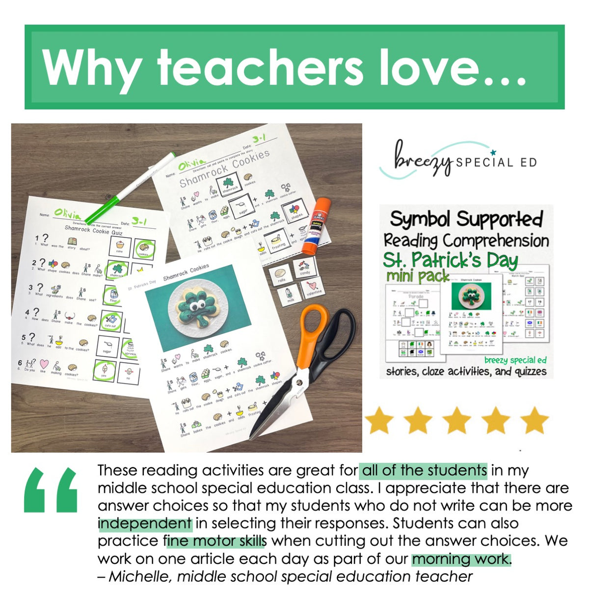 St. Patrick's Day - Symbol Supported Picture Reading Comprehension ...