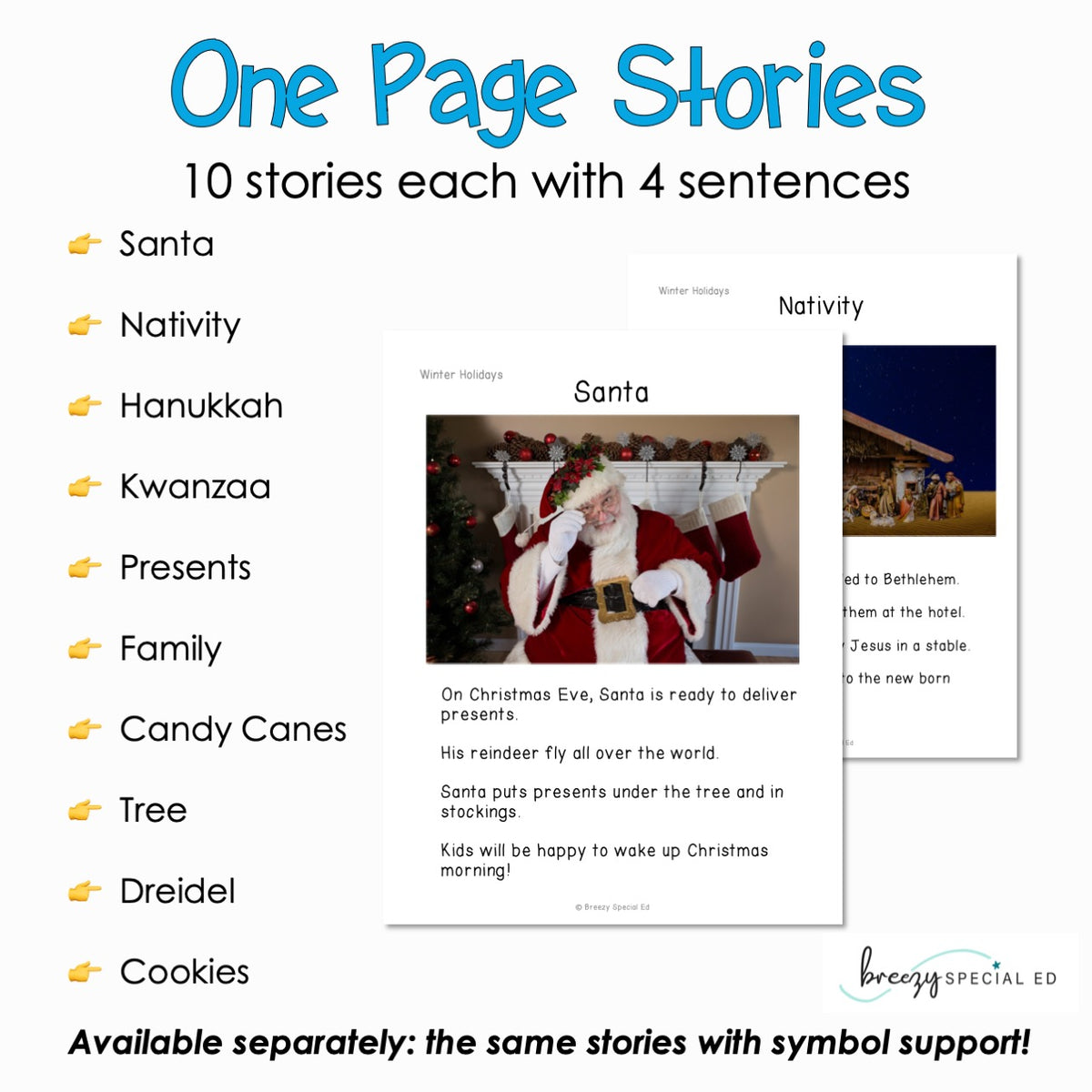 Christmas and Winter Holidays - Easy Reading Comprehension for Special ...