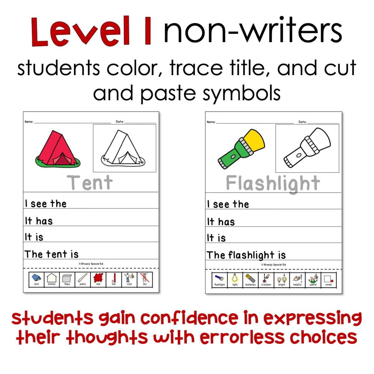 Camping Errorless Differentiated Journal Writing for Special Education ...