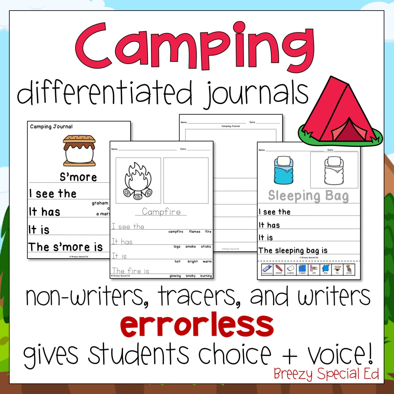Camping Errorless Differentiated Journal Writing for Special Education ...