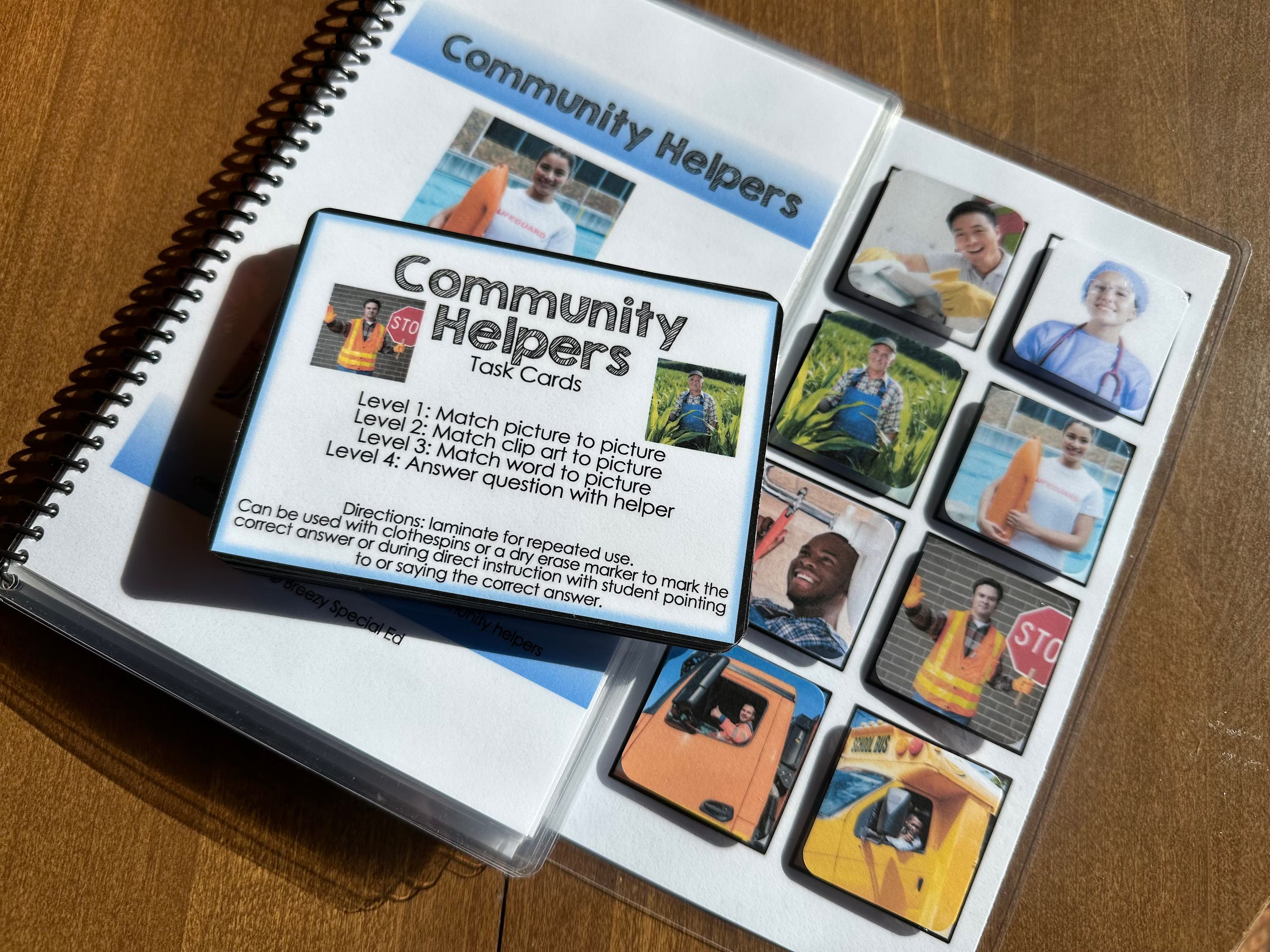 Community Helpers (vol 2) Adapted Book with Task Cards – Breezy Special Ed