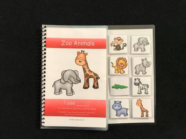 Zoo Animals and USA Sentence Starter Adapted Books (I See) - Fully Pre ...