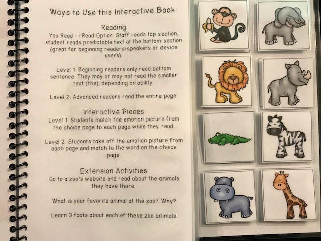 Zoo Animals and USA Sentence Starter Adapted Books (I See) - Fully Pre ...