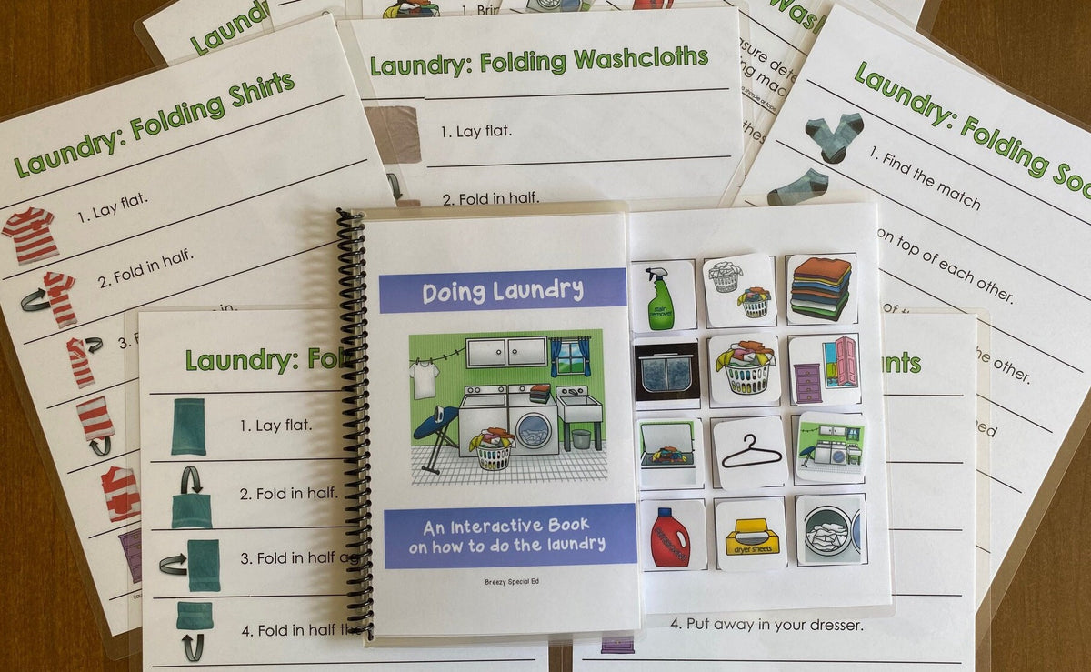Laundry Task Analysis and Interactive Book for Special Ed with bonus w ...
