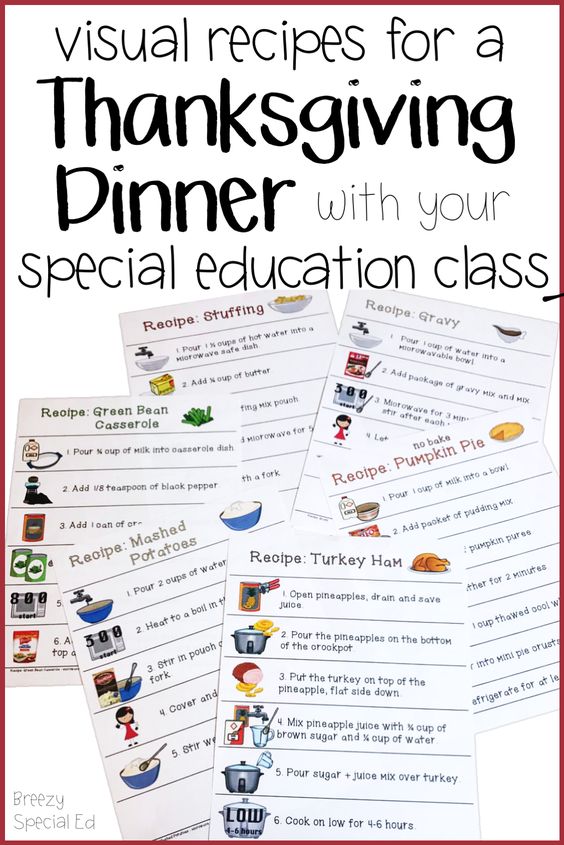 Thanksgiving Visual Recipes for Special Education – Breezy Special Ed