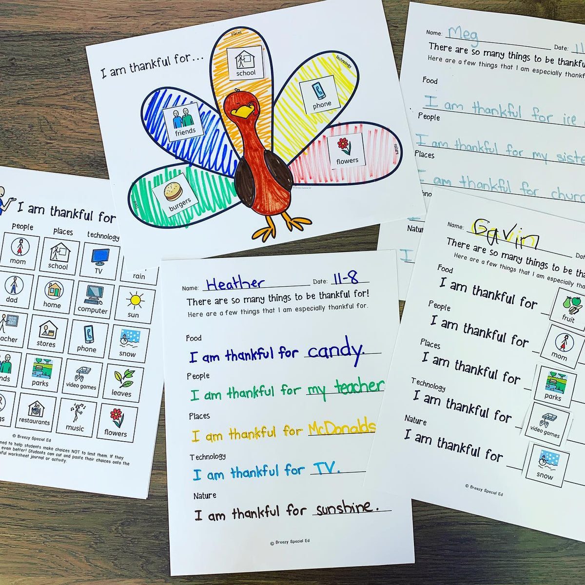 Thanksgiving Thankful Turkey Craft and Journal (differentiated ...
