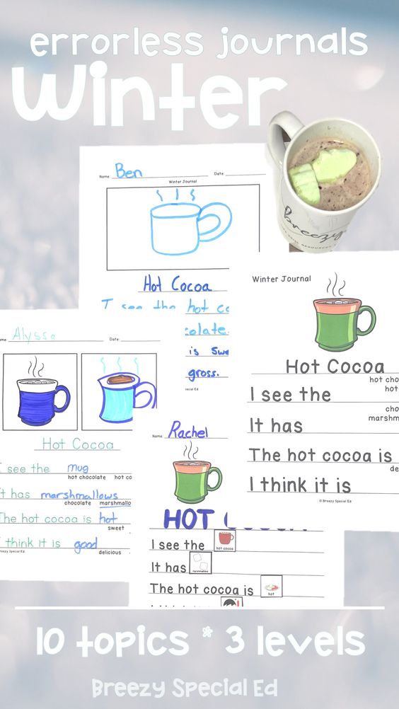 Winter Differentiated Leveled Journal Writing for Special Education ...