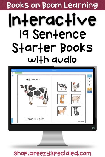 Bundle of Digital Interactive Sentence Starter Books with AUDIO on Boo ...