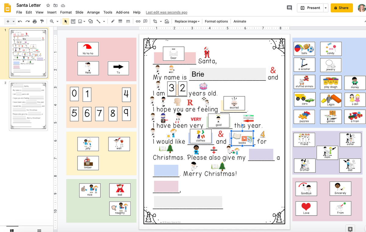 Letter to Santa: Symbol Support, Tracing and More! For Special Educati ...
