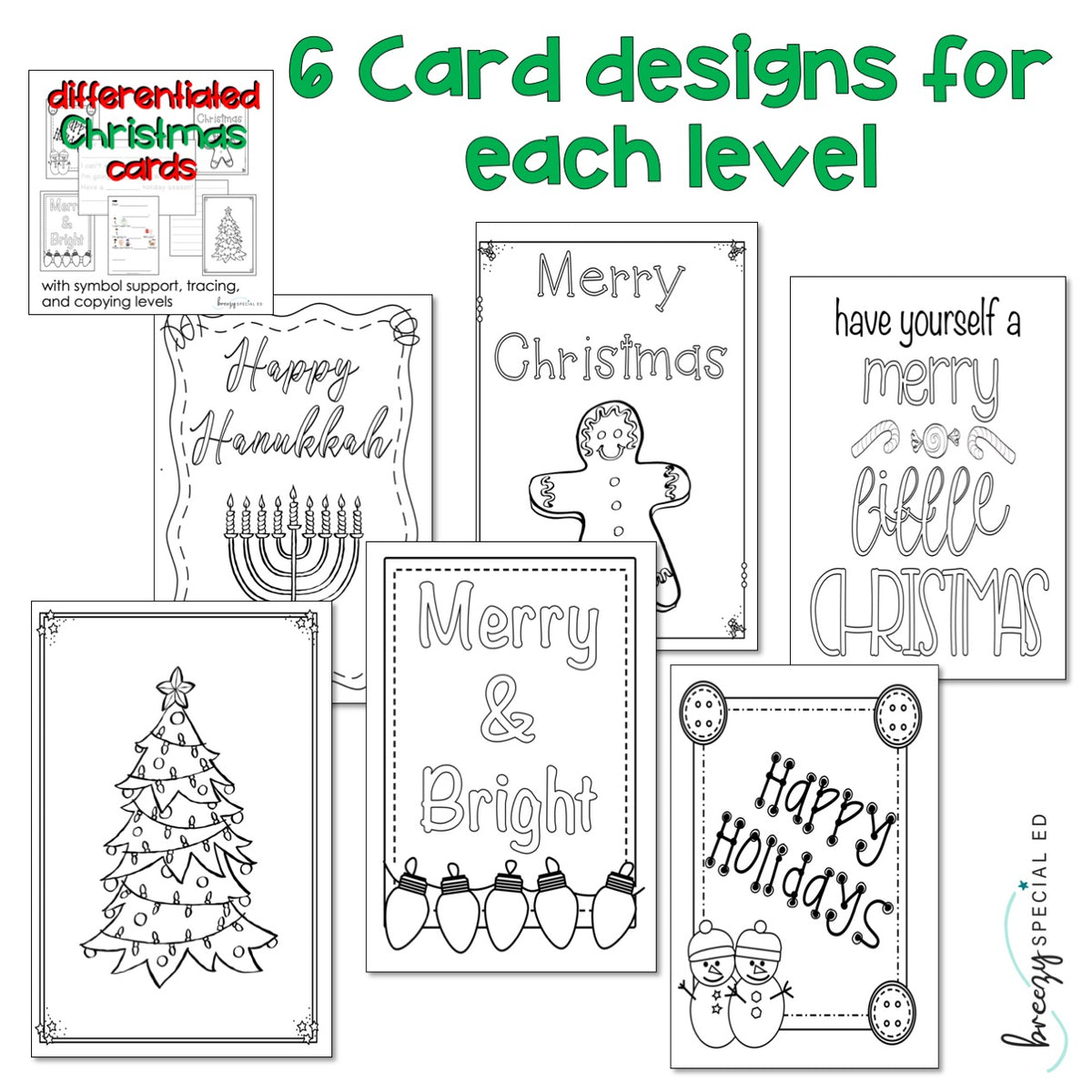 Christmas and Holiday Cards: Differentiated for ALL your Special Ed St ...