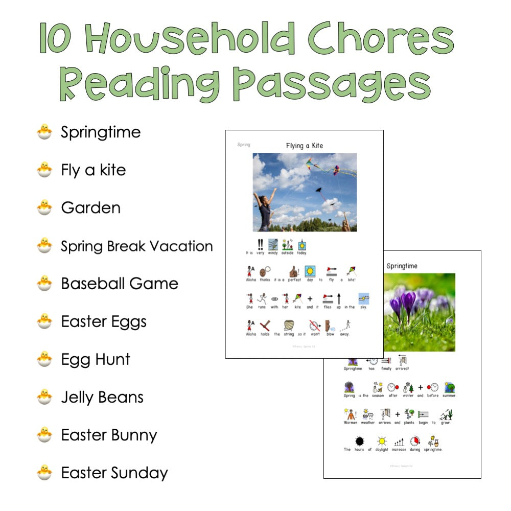 Spring and Easter - Symbol Supported Picture Reading Comprehension for ...