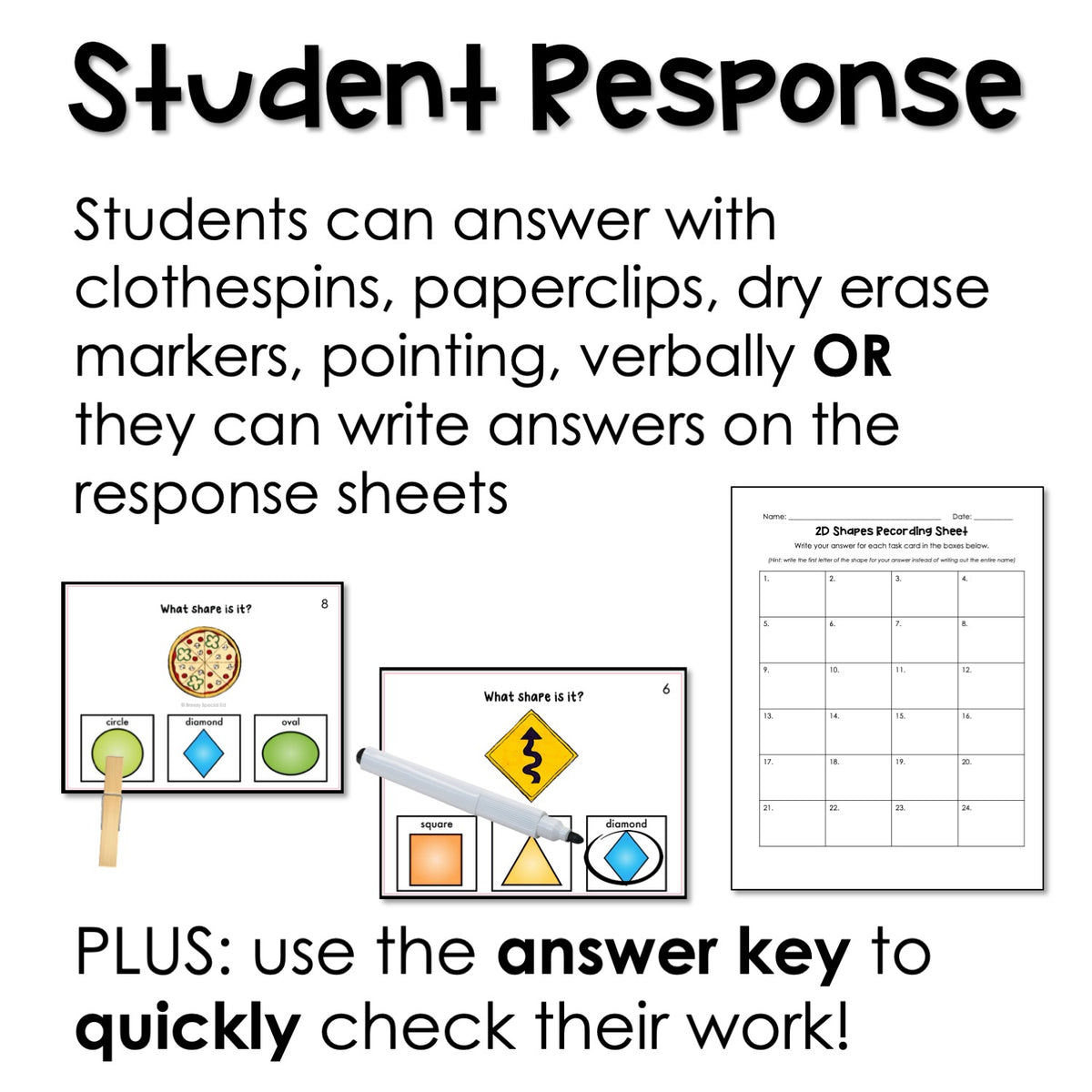Shape Task Cards (2D) for autism and special education – Breezy Special Ed