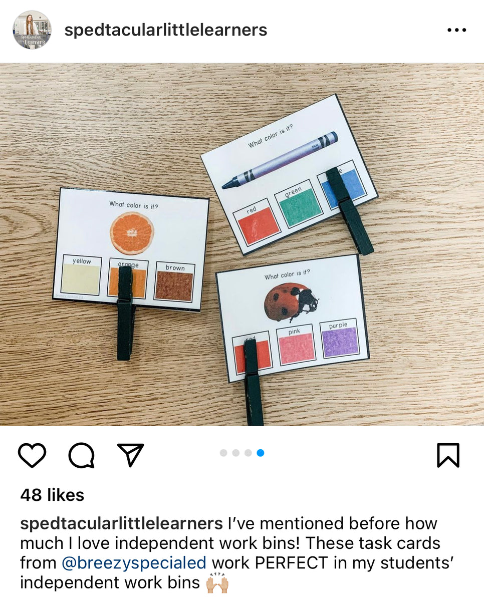 What color is it? Visual Task Cards (Autism and Special Education ...