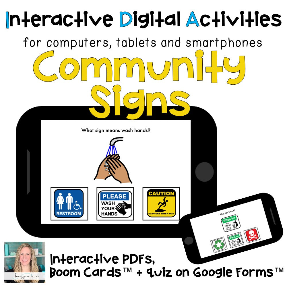 Digital ⋅ Community Signs ⋅ Interactive PDFs, Boom Cards, + Quiz for S ...