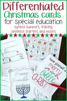 Christmas and Holiday Cards: Differentiated for ALL your Special Ed St ...