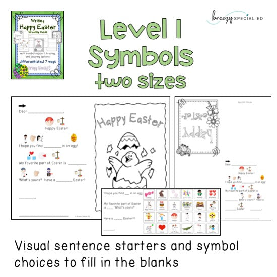 Easter Cards: Differentiated for ALL your Special Ed Students – Breezy ...