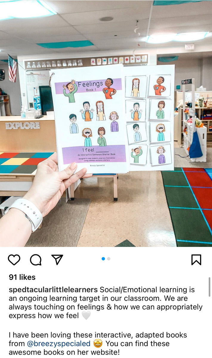 I Feel Feelings and Emotions Adapted Sentence Starter Books - Special ...