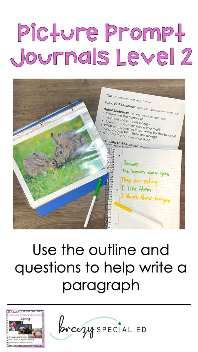 Picture Journal Prompts {Leveled Writing} Spring Themed – Breezy Special Ed