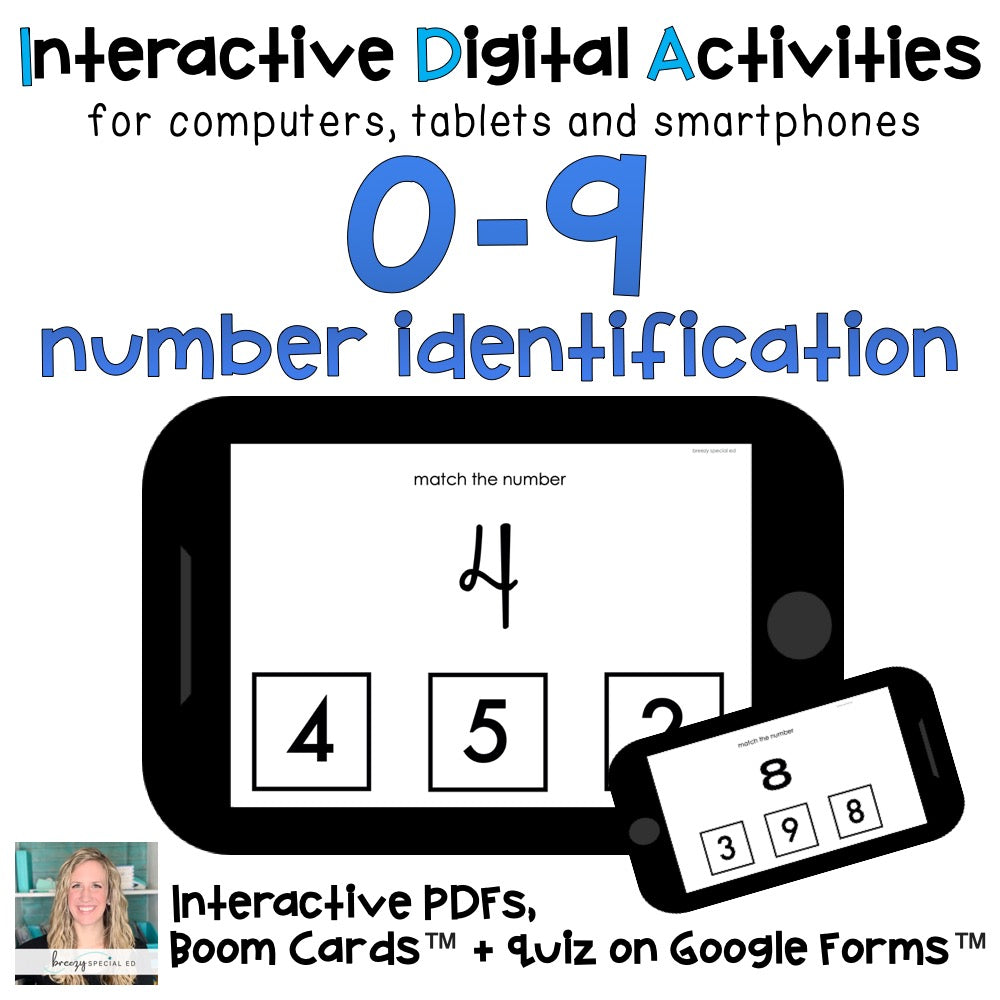 Digital ⋅ Number Matching ⋅ Interactive PDF, Boom Cards, and Quiz ...