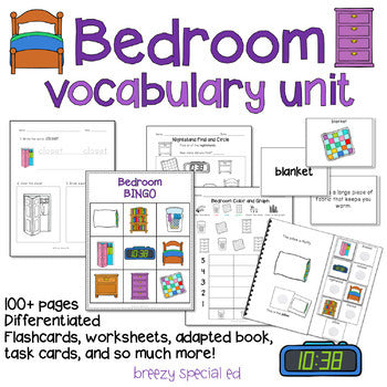 Bedroom Vocabulary Life Skills Unit for Special Education / Autism ...