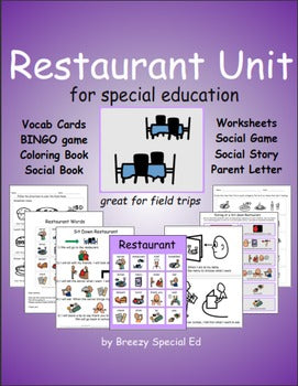 Restaurant Community Trip Unit for Special Education – Breezy Special Ed