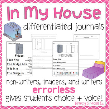 Errorless Journal Writing for Special Education - Household Items ...