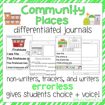 Community Places - Leveled Journal Writing for Special Education ...