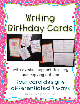 Write a Birthday Card Differentiated for ALL your Special Education St ...
