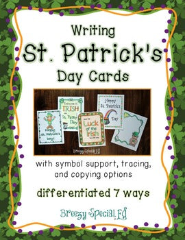 St. Patrick's Day Cards: Differentiated for ALL your Special Education ...