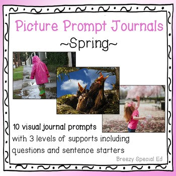 Picture Journal Prompts {Leveled Writing} Spring Themed – Breezy Special Ed