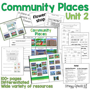 Community Places Mega Unit for Special Education: Unit 2 – Breezy ...