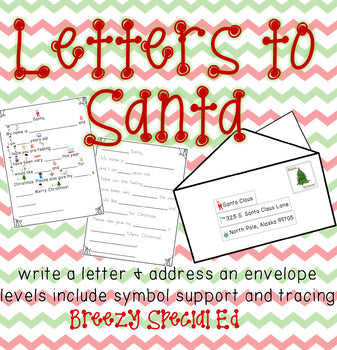 Letter to Santa: Symbol Support, Tracing and More! For Special Educati ...