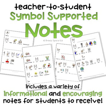 Symbol Supported Notes for Students (special education and autism ...