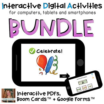 Interactive PDFs and Boom Cards ⋅ BUNDLE ⋅ Digital Activities for Spec ...