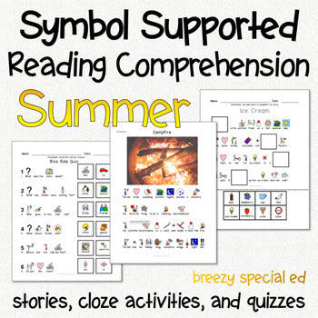 Summer - Symbol Supported Picture Reading Comprehension for Special Ed ...