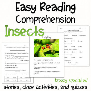 Insects - Easy Reading Comprehension for Special Education – Breezy ...