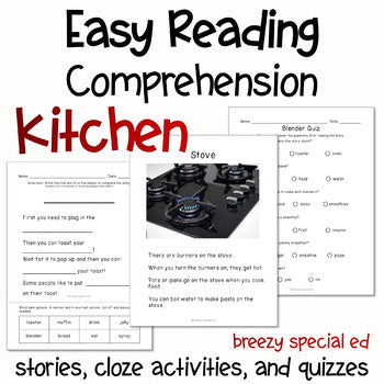 Kitchen - Easy Reading Comprehension for Special Education – Breezy ...