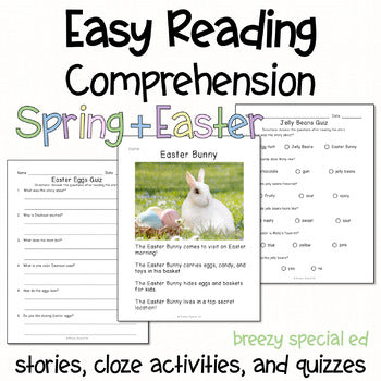 Spring and Easter - Easy Reading Comprehension for Special Education ...