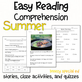 Summer - Easy Reading Comprehension for Special Education – Breezy ...