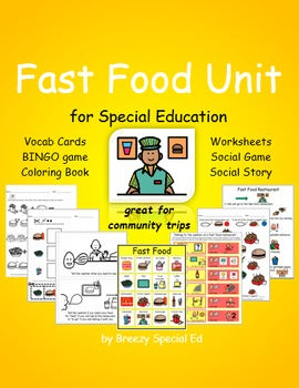 Fast Food Community Trip Unit (special education, multi-needs, autism ...