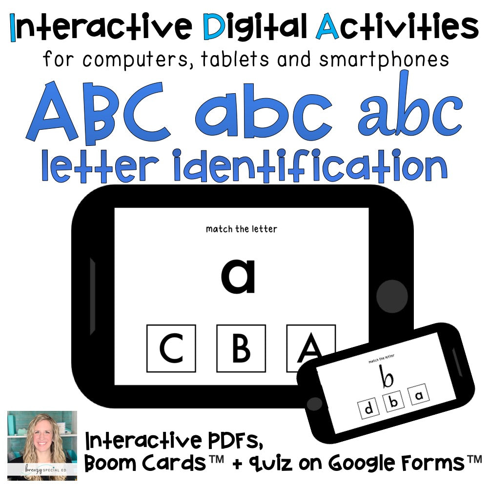 Digital ⋅ ABC case and font MATCH ⋅ Interactive PDF, Boom Cards, and Q ...
