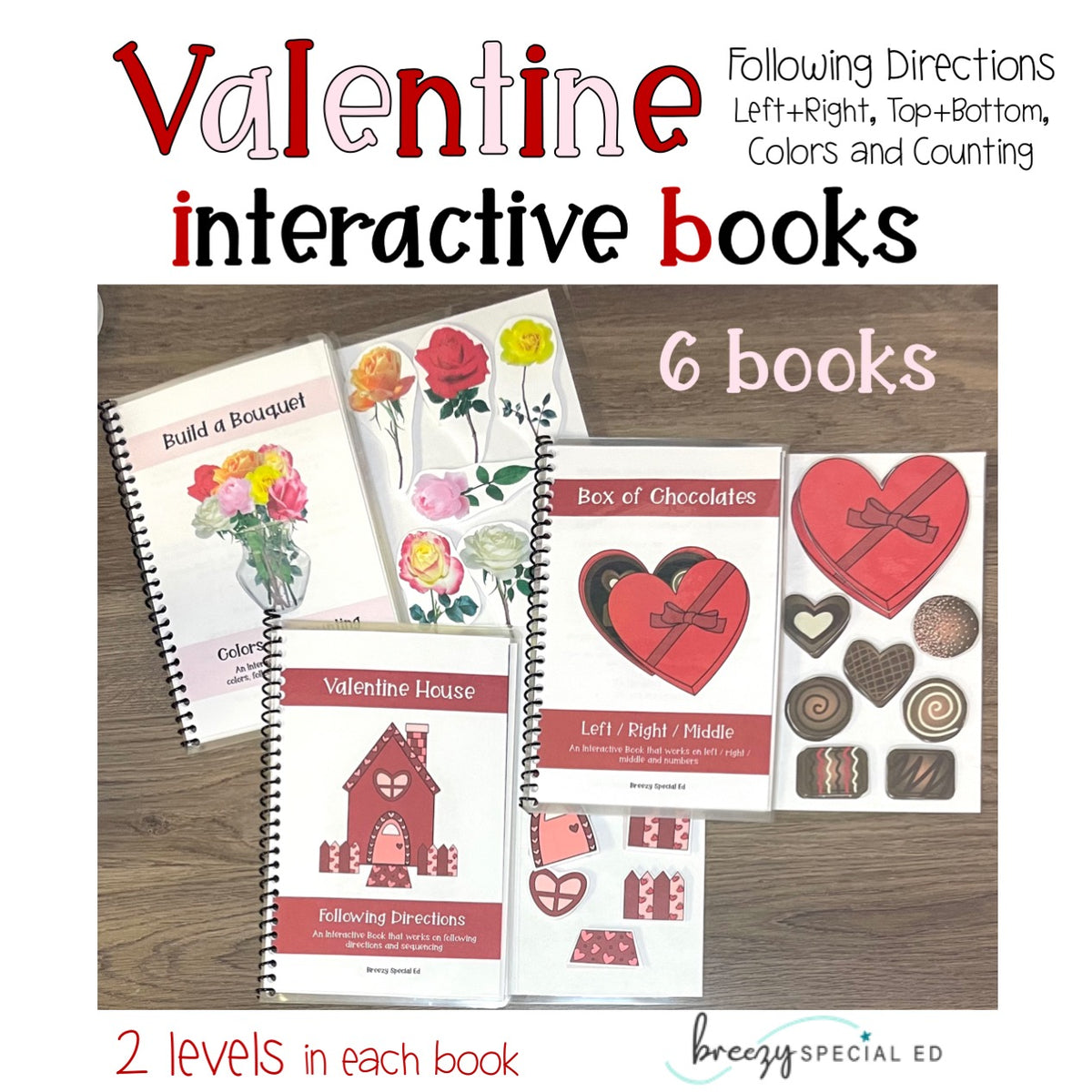 Valentine's Day Adapted Books Following Directions + Sequencing for Sp ...