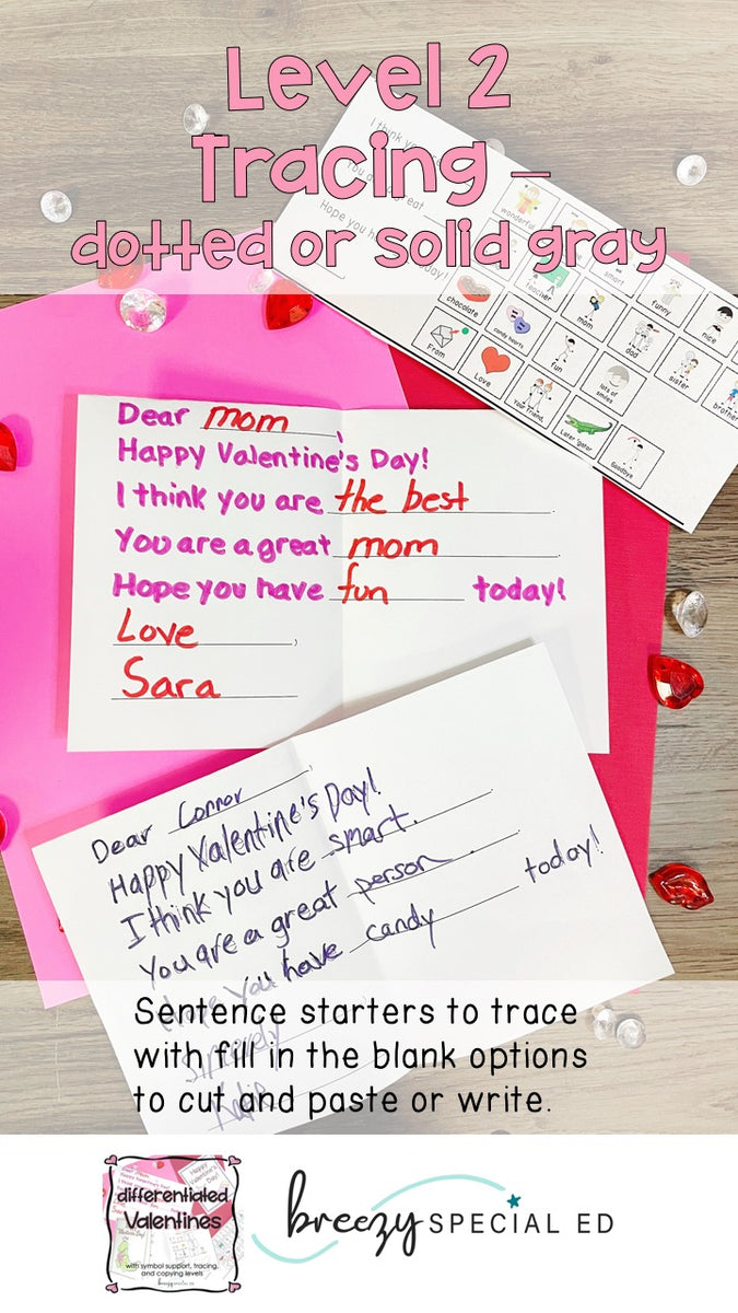 Valentine's Day Cards: Differentiated for ALL your Special Ed Students ...