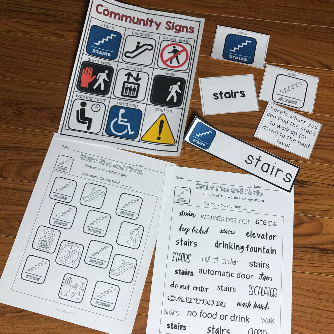 Community Signs Activities for Special Education | Environmental Print ...