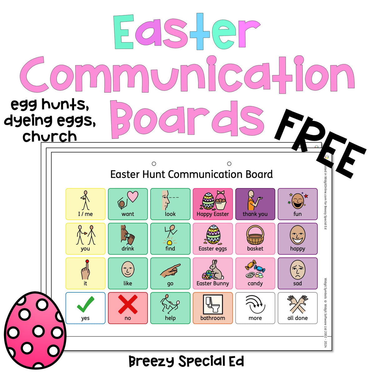 FREE Easter Communication Board for AAC Speech – Breezy Special Ed